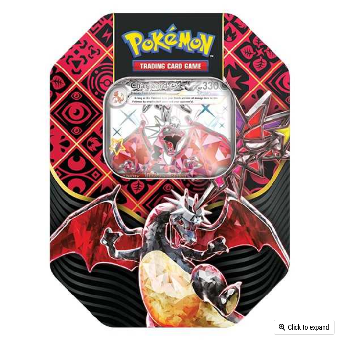 Paldean Fates 4 Pack Tin - Charizard EX – Hypnotic Monkey Cards